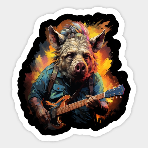Warthog Playing Guitar - Warthog - Sticker | TeePublic Warthog Playing Guitar - Warthog - Sticker | TeePublic